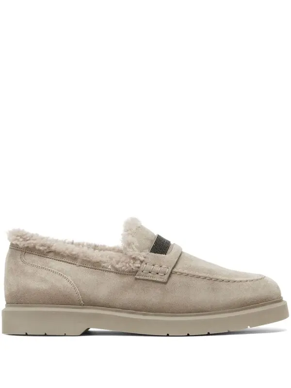 Brunello Cucinelli Penny Loafers - Grey