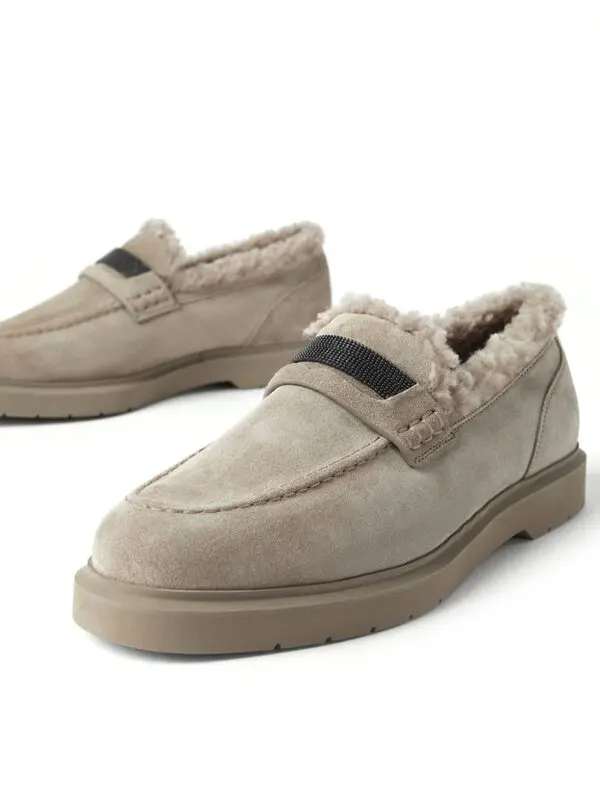 Brunello Cucinelli Penny Loafers - Grey