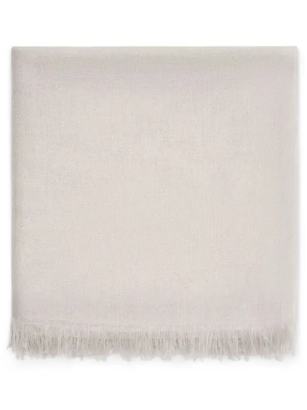 Brunello Cucinelli Fringed Cashmere-silk Scarf - White