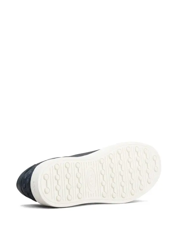 TOD'S Allacciata Cassetta Leather Sneakers - Black