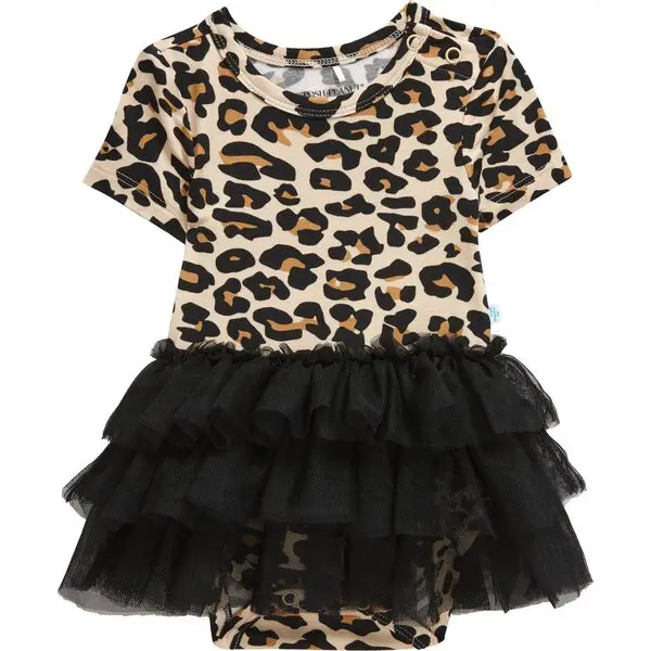 POSH PEANUT Lana Leopard Skirted Bodysuit