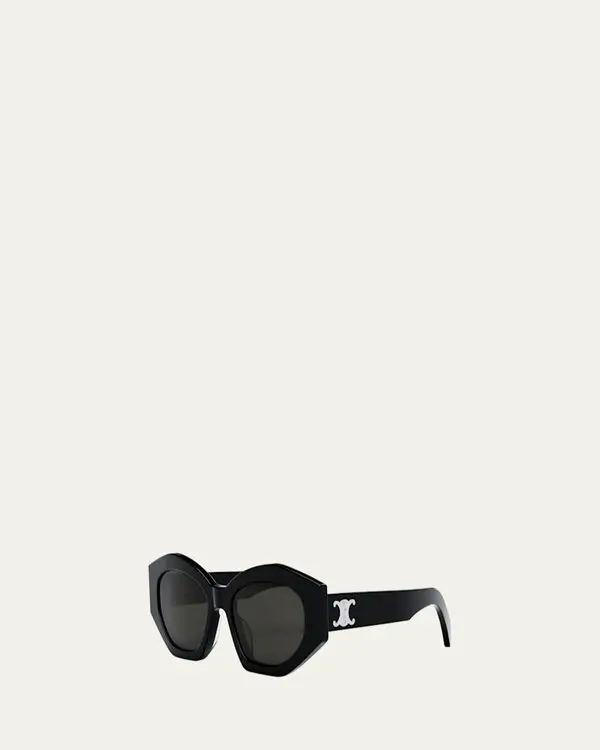 Celine Triomphe Acetate And Nylon Oval Sunglasses