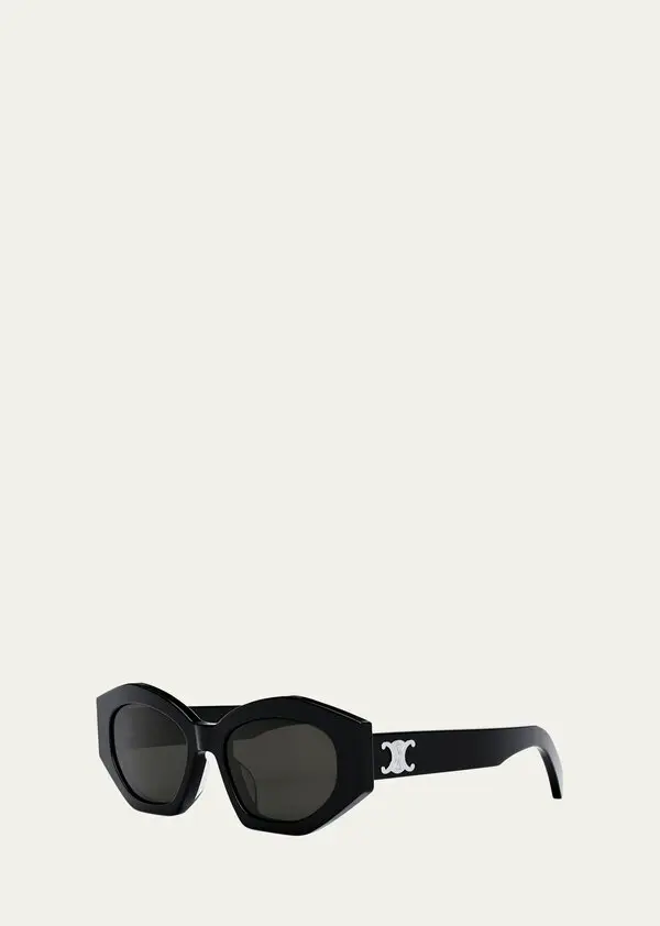 Celine Triomphe Acetate And Nylon Oval Sunglasses