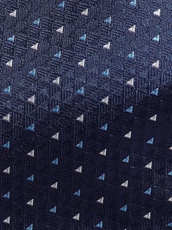 Ralph Lauren Purple Label Bond St Geometric Silk Tie - Navy