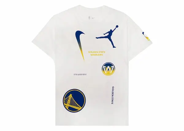 JORDAN Nba Golden State Warriors Courtside Loose Fit T-shirt - White/blue