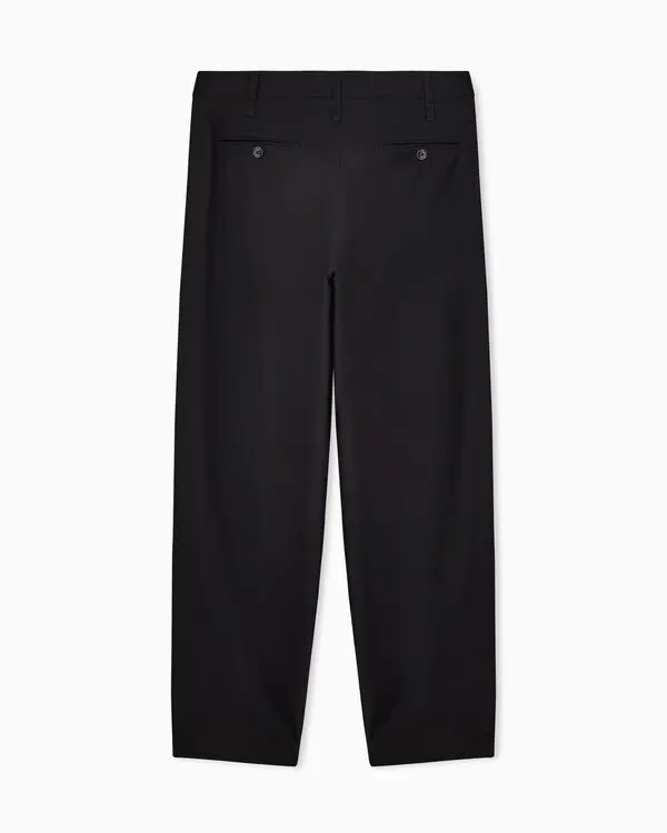 Giorgio Armani Single-pleat Wool Trousers - Black