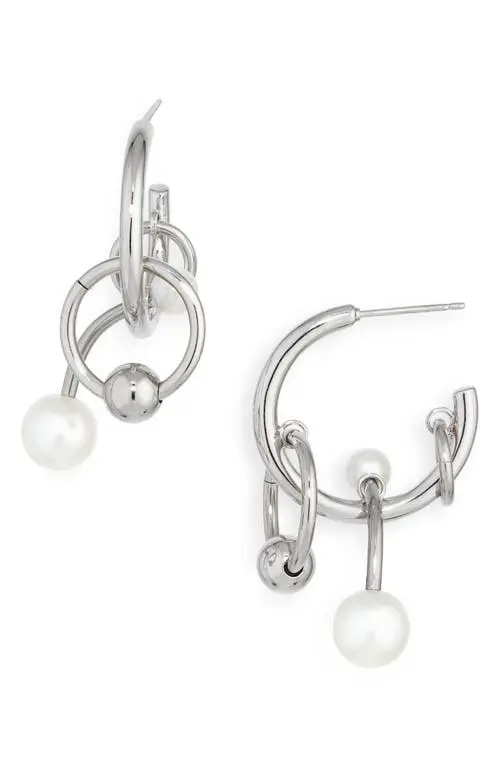 JUSTINE CLENQUET Chase Hoop Charm Earrings - Palladium