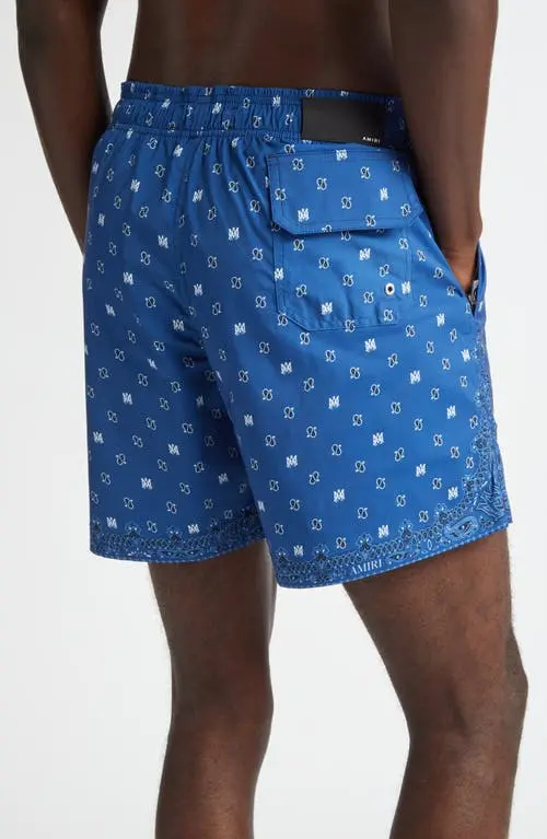 Amiri Monogram Paisley Swim Trunks