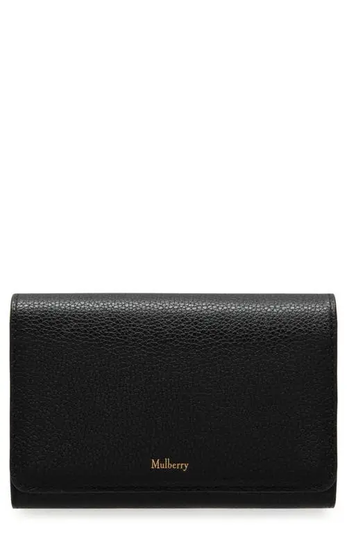 Mulberry Medium Continental French Purse - Black