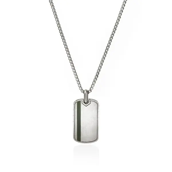 John Hardy Tag Necklace, Sterling Silver, Enamel