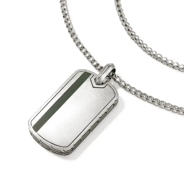 John Hardy Tag Necklace, Sterling Silver, Enamel