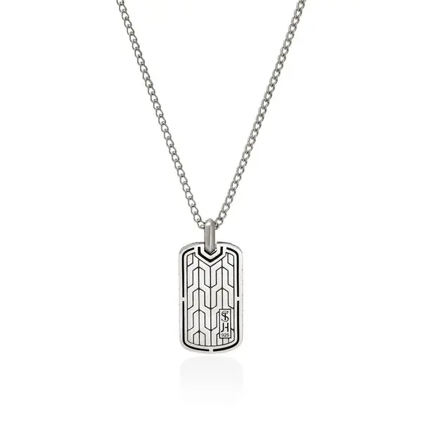 John Hardy Tag Necklace, Sterling Silver, Enamel