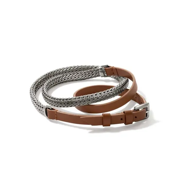 John Hardy Icon Wrap Leather And Bracelet