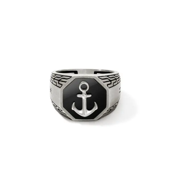 John Hardy Signet Ring With Black Onyx