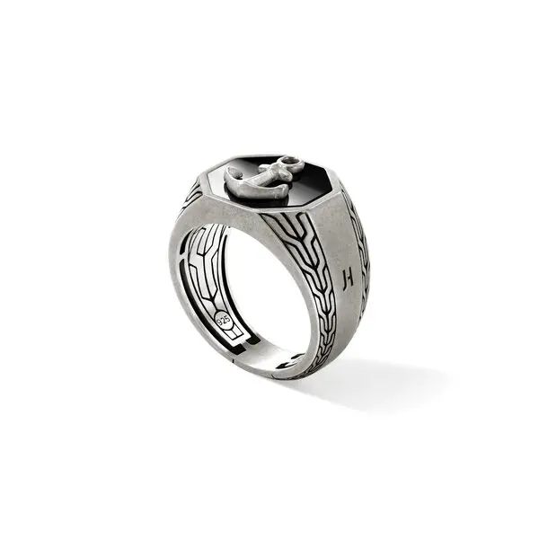 John Hardy Signet Ring With Black Onyx