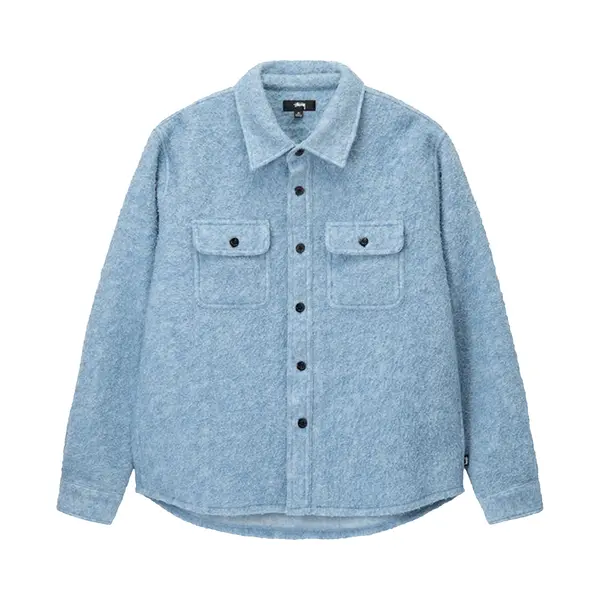トップス stussy casentino wool cpo shirt StüSsy Casentino Wool Cpo Shirt 'Light - Blue | Editorialist