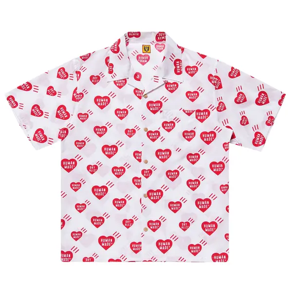 HUMAN MADE Heart Pattern Aloha Shirt - White