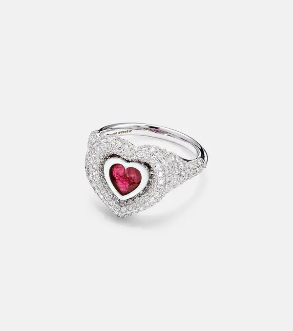 KAMYEN Manaal 2.0 Ring With Ruby And Diamonds - Silver