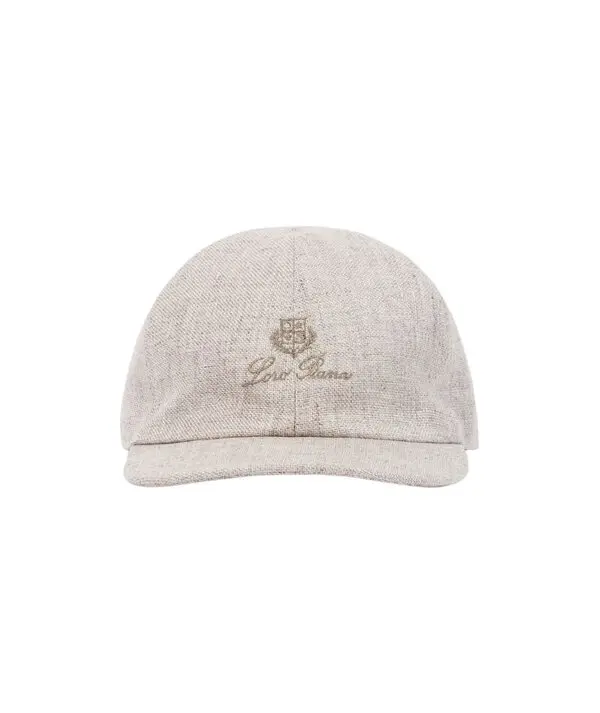 Loro Piana Logo Linen Baseball Cap