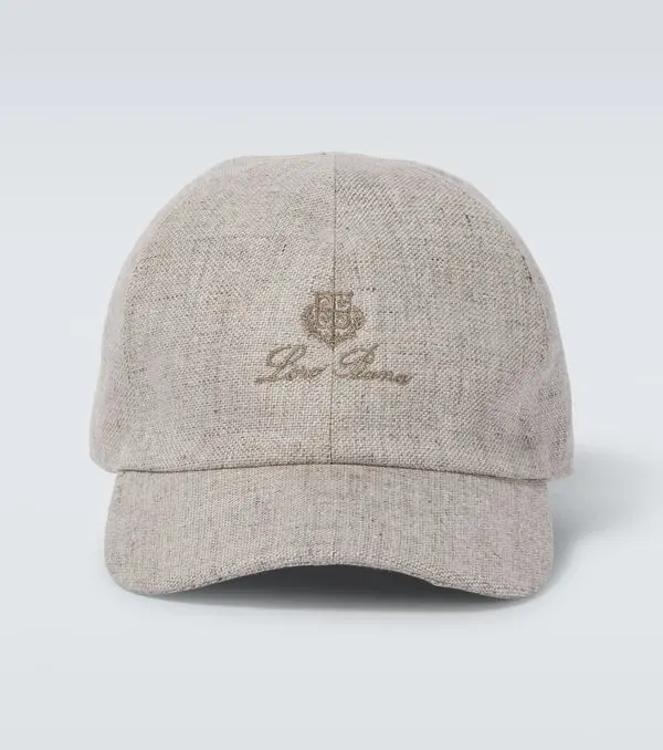 Loro Piana Logo Linen Baseball Cap