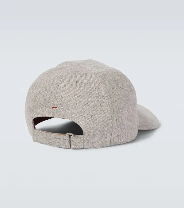 Loro Piana Logo Linen Baseball Cap