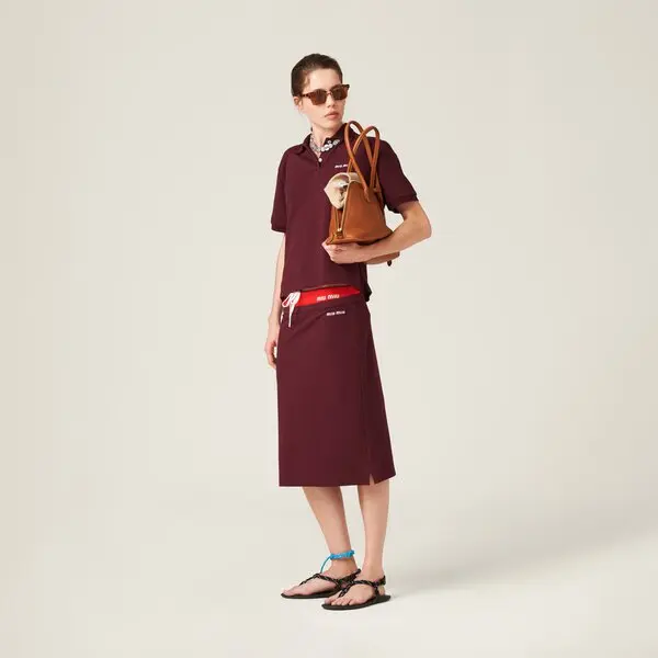 Miu Miu Cotton Piqué Pencil Skirt