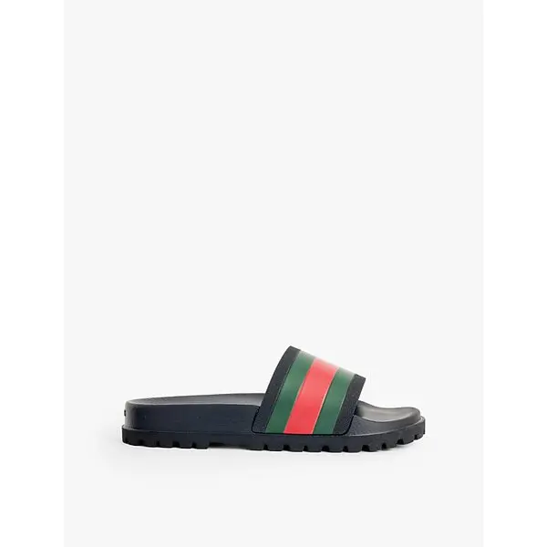 Gucci Pursuit Treck Rubber Sliders - Nero Vrv