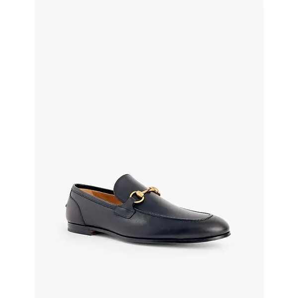 Gucci Jordaan Horsebit-embellished Leather Loafers - Nero