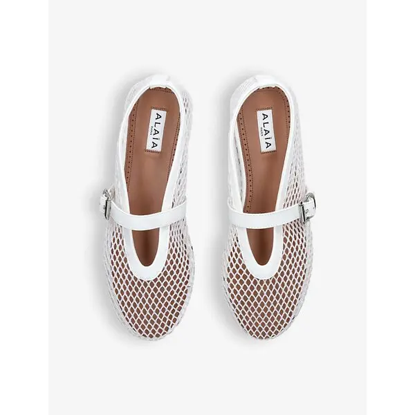 Alaïa Cut-out Faux-leather Ballerina Courts - White