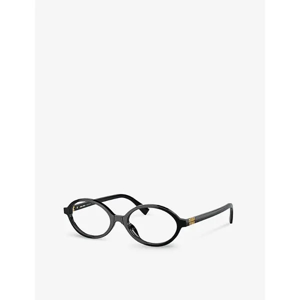 Miu Miu Mu 01xv Oval Eyeglasses - Black