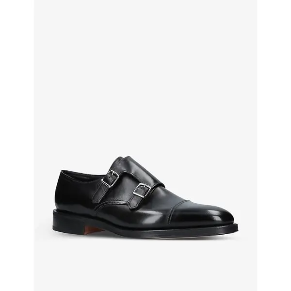 John Lobb William Double-buckle Leather Monk Shoes - Black