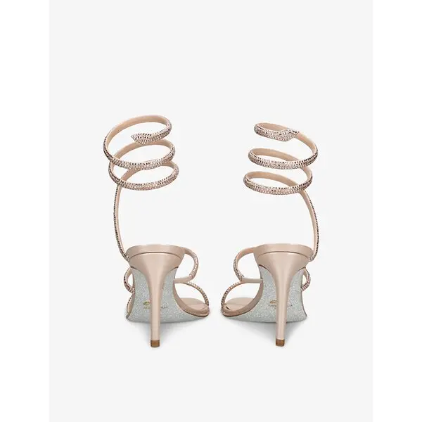 Rene Caovilla Cleo 80 Crystal-embellished Heeled Sandals - Blush