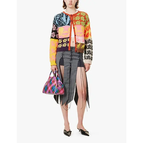 Ashley Williams Patchwork Relaxed-Fit Knitted Cardigan - Multi