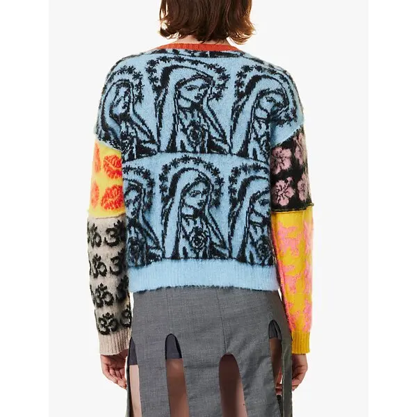 Ashley Williams Patchwork Relaxed-Fit Knitted Cardigan - Multi