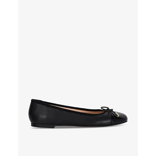 DUNE Leather Pumps With Bow Detailing - Black Leather