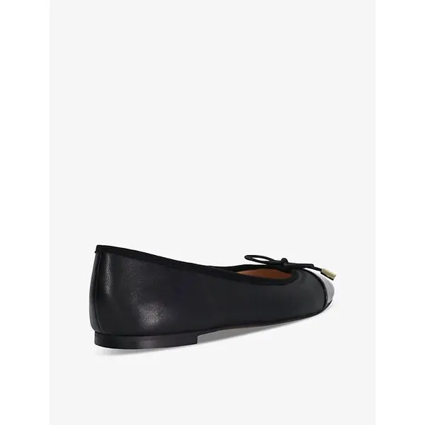 DUNE Leather Pumps With Bow Detailing - Black Leather