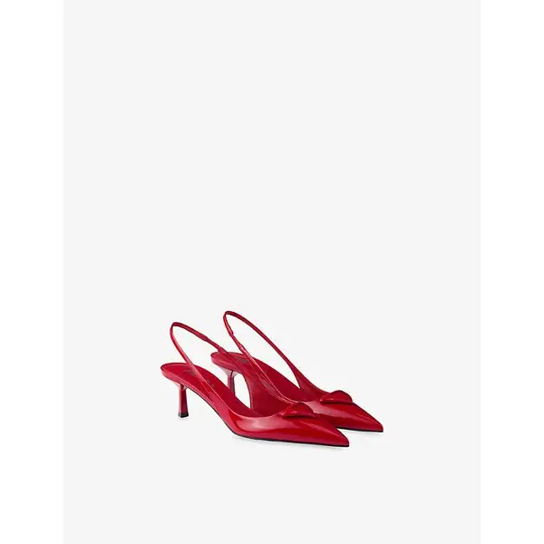 Prada Pointed-toe Patent-leather Slingback Heels - Red