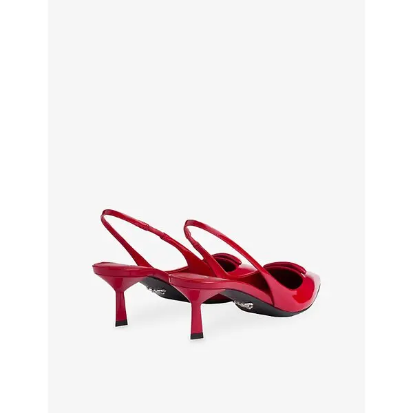 Prada Pointed-toe Patent-leather Slingback Heels - Red