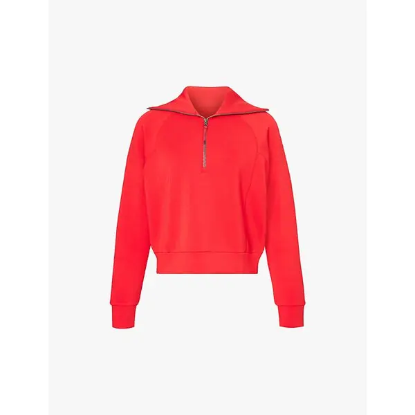 Spanx Airessentials Half Zip Jersey Sweatshirt - Spanx Red