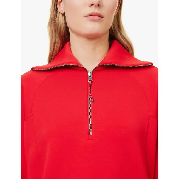 Spanx Airessentials Half Zip Jersey Sweatshirt - Spanx Red