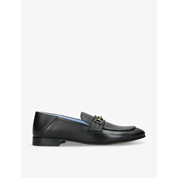 Versace Medusa-Embellished Slip-On Leather Loafers - Blk  display picture 1