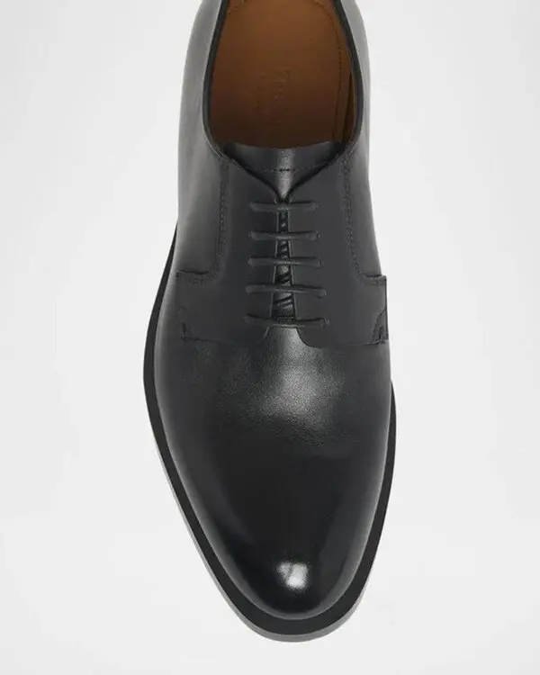 Zegna Leather Derby Loafers - Black