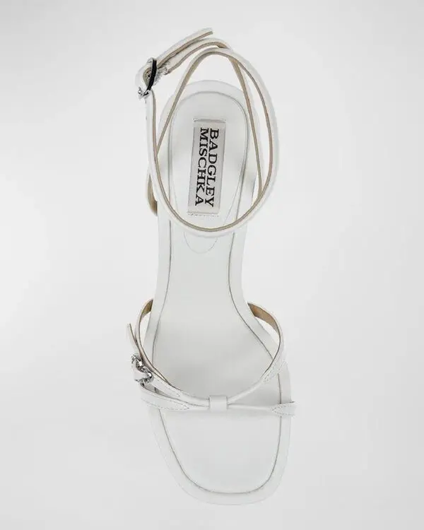 Badgley Mischka Brynna Metallic Ankle-strap Sandals - White