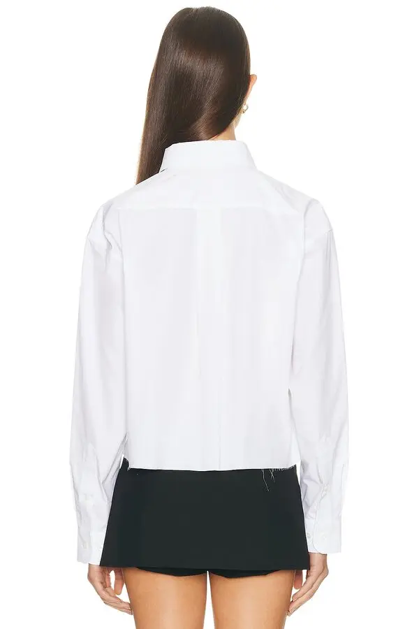 Miu Miu Cropped Button Up Top - Bianco