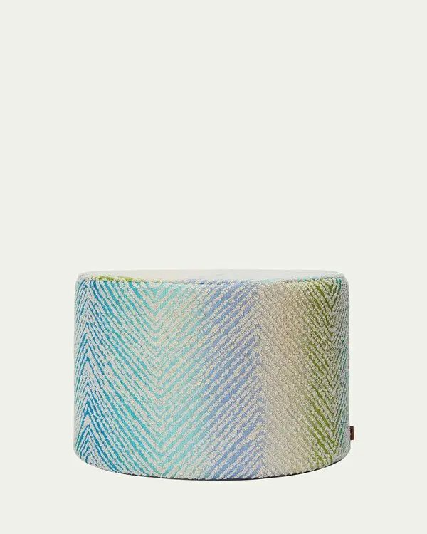 Missoni Island Cylinder Pouf - Turquoise Multi