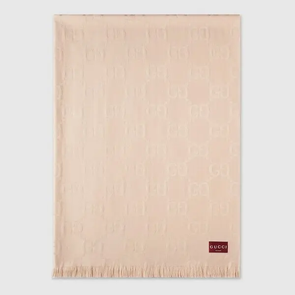Gucci Gg Wool And Silk Blanket - Neutral