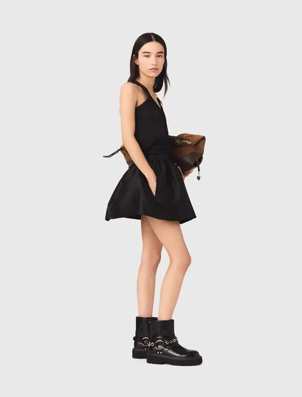 Maje Silk Sleeveless Round Neck Tank Top - Black