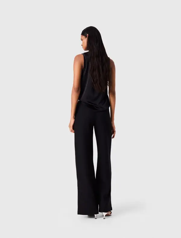 Maje Silk Sleeveless Round Neck Tank Top - Black