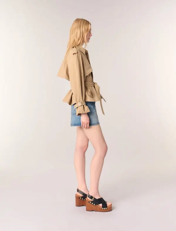 Maje Cotton Short Trench Coat