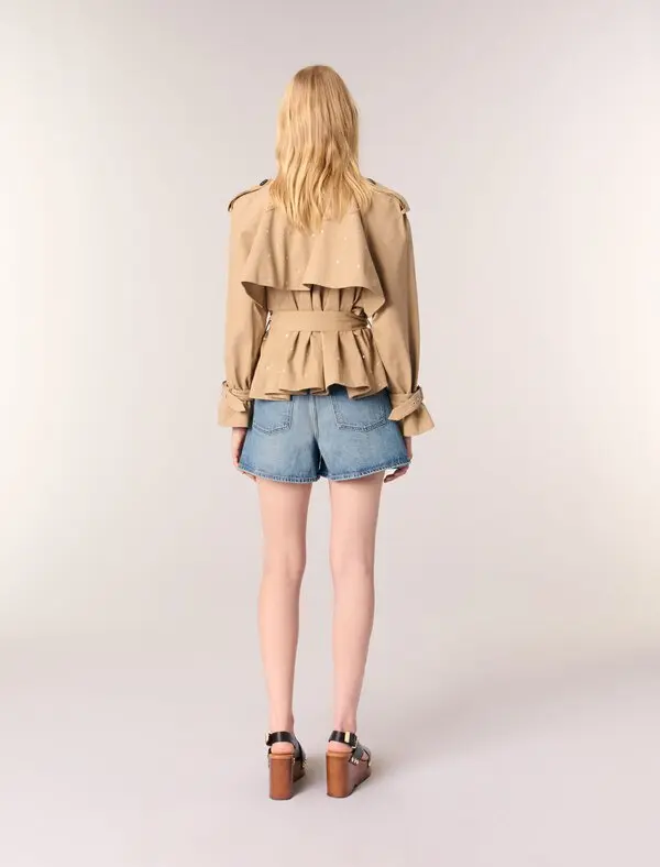 Maje Cotton Short Trench Coat